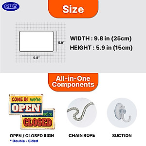 GEEKBEAR Open Closed Sign (01. Red & Black) - 9.8 x 5.9 inches