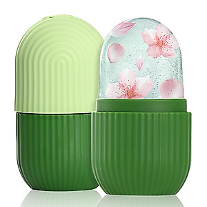 IMEASY Ice Roller for Face and Eye, Ice Face Roller,Facial Beauty Ice Roller Skin Care Tools, Ice Facial Cube, Gua Sha Face Massage, Silicone Ice Mold for Face Beauty (Green)