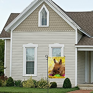 My Little Nest Seasonal Garden Flag Easter Eggs Rabbit Basket Vertical Garden Flags Double Sided for Home Farmhouse Yard Holiday Flag Outdoor Decoration Banner 12"x18"