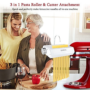 Pasta Maker Attachment for Kitchenaid Stand Mixer, Cofun 3 in 1 Pasta Machine Asseccories, Included Pasta Roller, Spaghetti Cutter, Fettuccine Cutter, Multifunctional Pasta Attachment for Kitchenaid