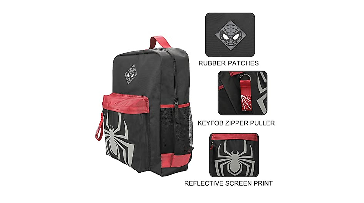 Marvel Miles Morales Backpack with Reflective Logo and Mask