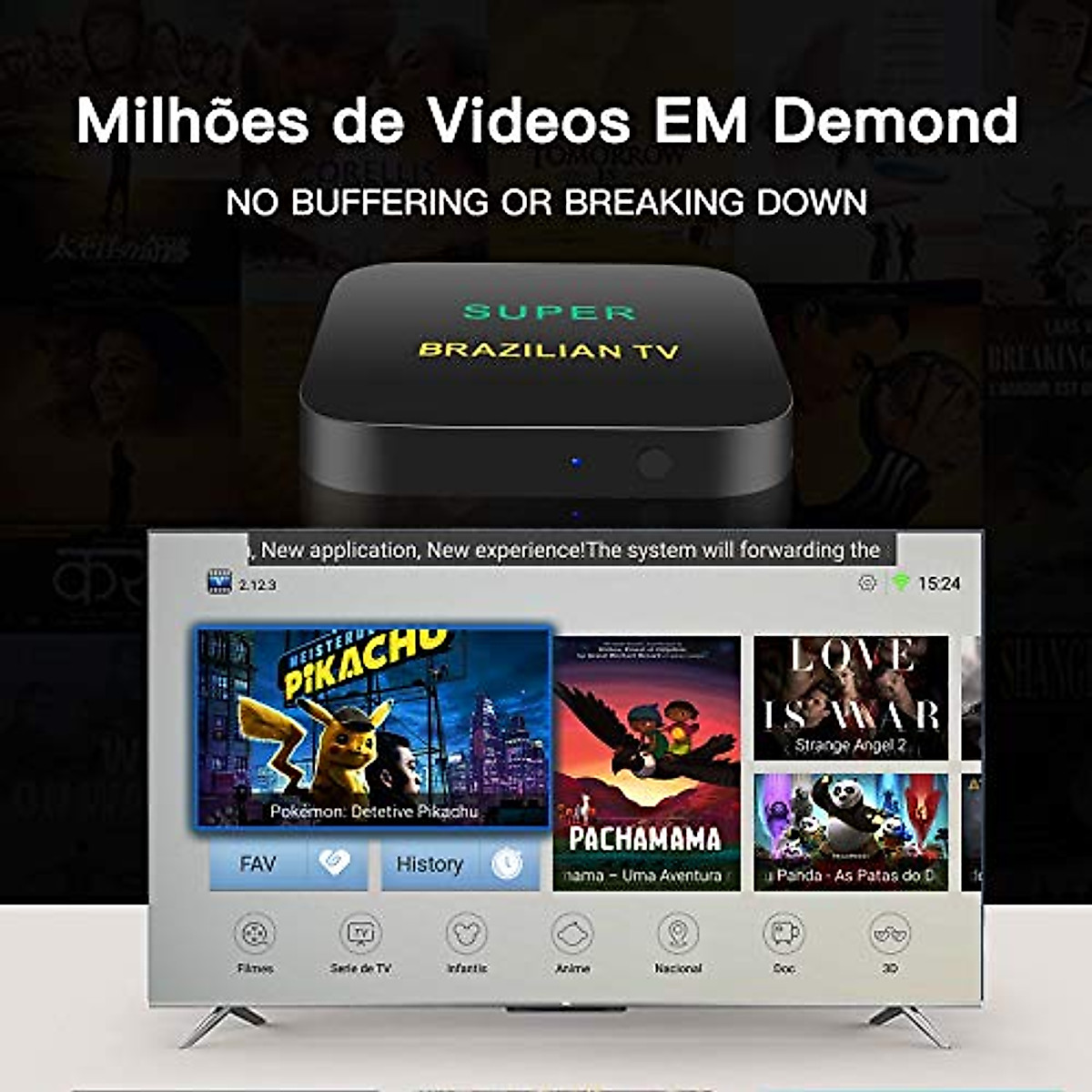 2023 Brazil IPTV Super Box with HDMI 2GB+16GB Quad cores 6K Video Supported OTA Upgraded H.265 USB 2.0/3.0