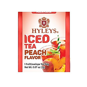 Hyleys Iced Black Tea Peach Flavor - 20 Tea Bags