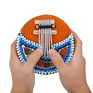 Kalimba Thumb Piano 7 Keys, Portable Mbira Finger Piano Musical Instrument Gifts for Kids and Adults Beginners