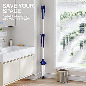 APEXCHASER Clothes Drying Rack, 2-Tier Collapsible Four-Legged Clothing Rack, 6 Arms for Hangers, Portable Garment Rack, Foldable Laundry Drying Rack, Blue