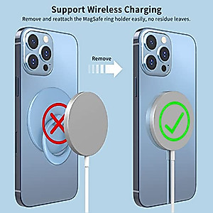 enGMOLPHY Mag Safe Ring Holder Compatible with iPhone 12/13 Series Mag-Safe Accessories【Wireless Charging Compatible】 Removable Mag Safe Phone Ring Holder with 360° Rotation