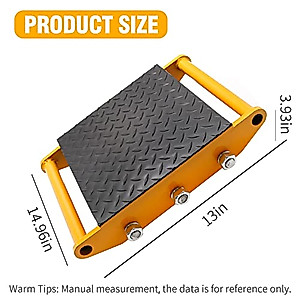 15T Heavy Duty Machine Dolly Machinery Skate Dolly 33000lbs Machinery Moving Skate 360° Rotation Cap with 9 PU Rollers for Heavy Duty Industrial Moving Equipment