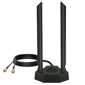 Nelawya Dual Band WiFi Antenna 8dBi 2.4GHz 5GHz 5.8GHz Magnetic Base RP-SMA Adapter Indoor Antenna Compatible with WiFi Security Camera Card WLAN PCI Wireless Router Bluetooth TP-Link Dlink