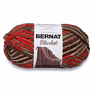 Bernat Blanket Yarn - Big Ball (10.5 oz) - 2 Pack with Patterns (Raspberry Trifle)
