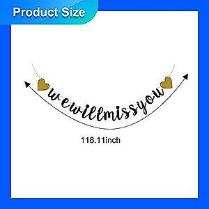 Glitter We Will Miss You Bunting Banner for Valentine's Day Going Away Party Goodbye Retirement Party Decorations-Graduation Party Farewell Party Decorations Supplies