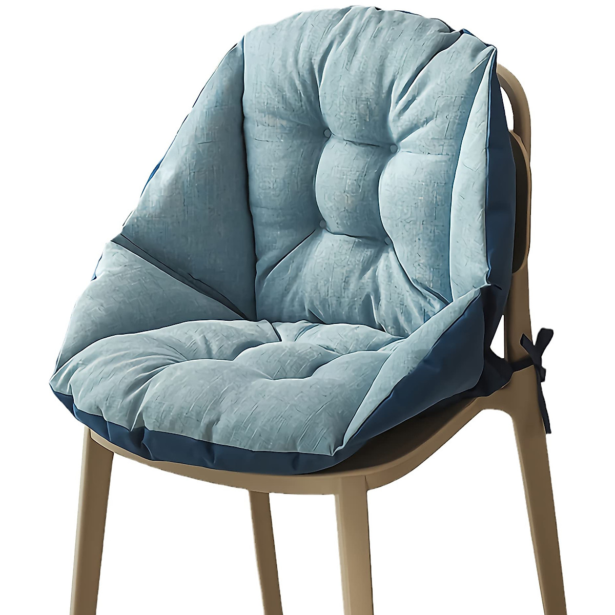 WUYU Chair Cushion Seat Cushion for Office Backrest Chair Plush Desk Seat Linen Fabric Relax Lazy Buttocks (Blue,15.7x18.8in)