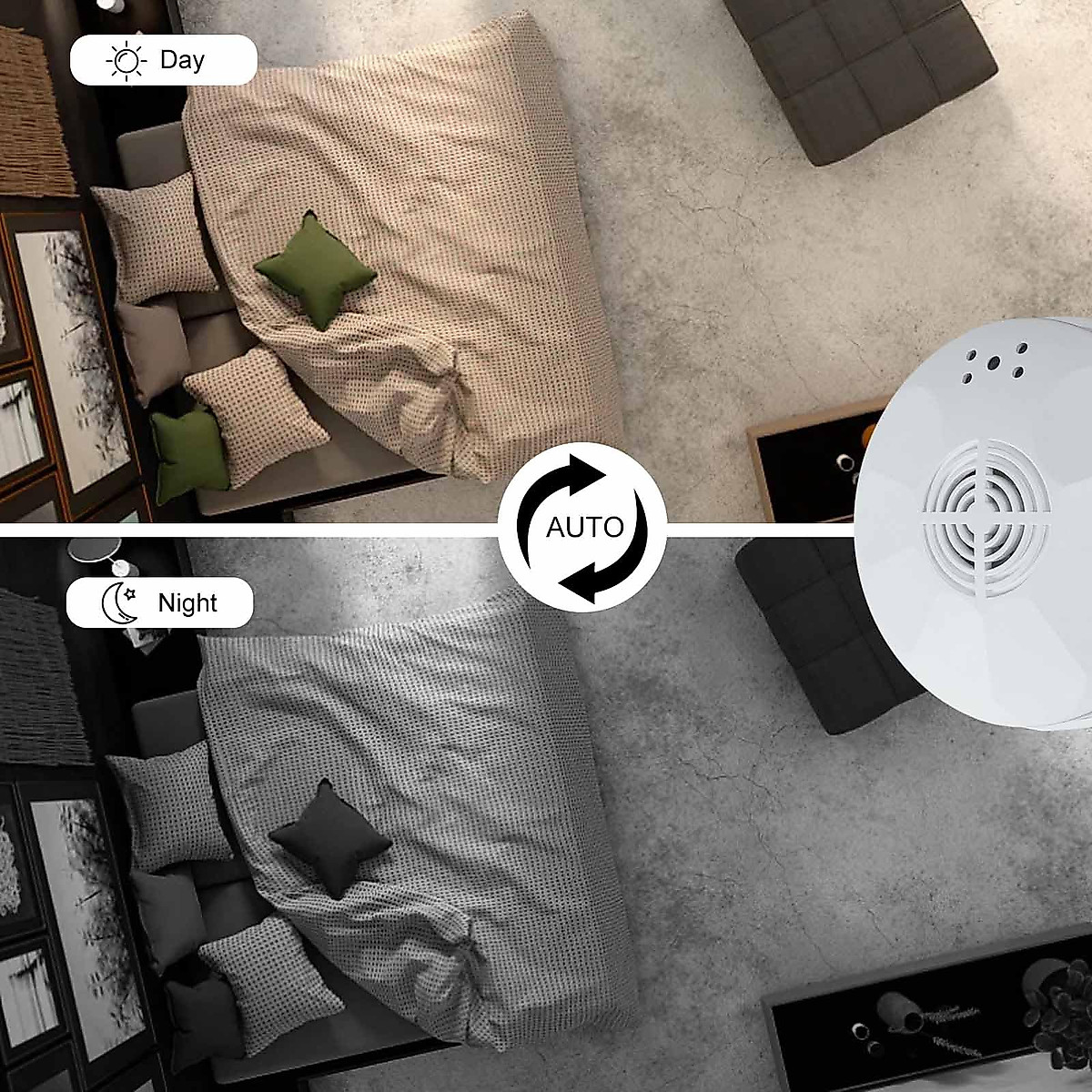 4K Ultra HD Smoke Detector Hidden Camera | WiFi Remote Real-Time Viewing | Night Vision | Motion Detection | Hidden Home Security Baby Pet Nanny Camera | No Audio | Energized for use