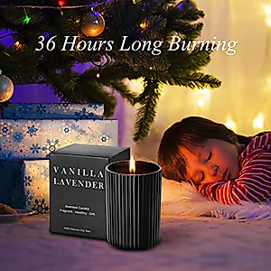 Lavender Candle for Home Scented: Vanilla Soy Candle Gift Set for Men Women 100% Natural Cotton Wicks 6.3 Oz 36 Hours Long Burning,Black Large Jars Eucalyptus Aromatherapy Candle Home Birthday Decor