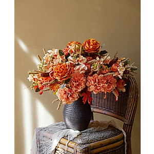 Thanksgiving Decorations - 2Pcs Artificial Fall Flowers, Fall Decor Flower Bouquet for Wedding Bouquets Autumn Decor Centerpieces Arrangements Faux Flowers Party Bridal Baby Shower Home Decorations