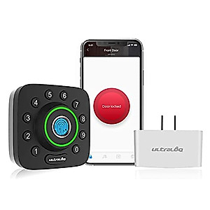 ULTRALOQ U-Bolt Pro Smart Lock + ULTRALOQ Lever Smart Lock + 2 x Bridge WiFi Adaptor, Keyless Entry Bluetooth Fingerprint Digital Keypad Door Lock