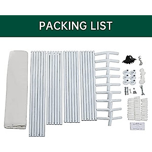 10x20 Carports Heavy Duty Car Port Waterproof Car Tent Metal Carport Party Tent with 6 Steel Legs,White