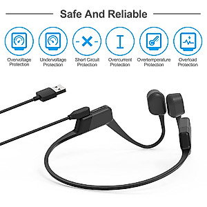 Charging Cable Replacement for AfterShokz Aeropex AS800 & Shokz OpenRun Pro & OpenRun & OpenRun Mini & OpenComm, USB Charger Cord for AfterShokz Aeropex Bone Conduction Headphones