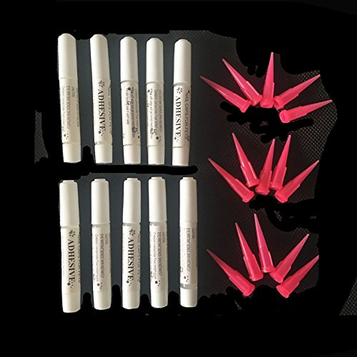 Brostown Pet 10 Adhesive Glues & 15 Applicator Tips for Cat or Dog Nail Caps