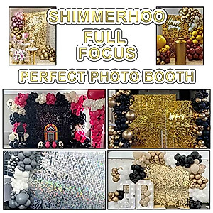 Shimmer Wall Backdrop Panel - Decorations Panel | Wedding , Birthday, Anniversary, Engagement & Bridal Shower Party Decor (15pcs-Black)
