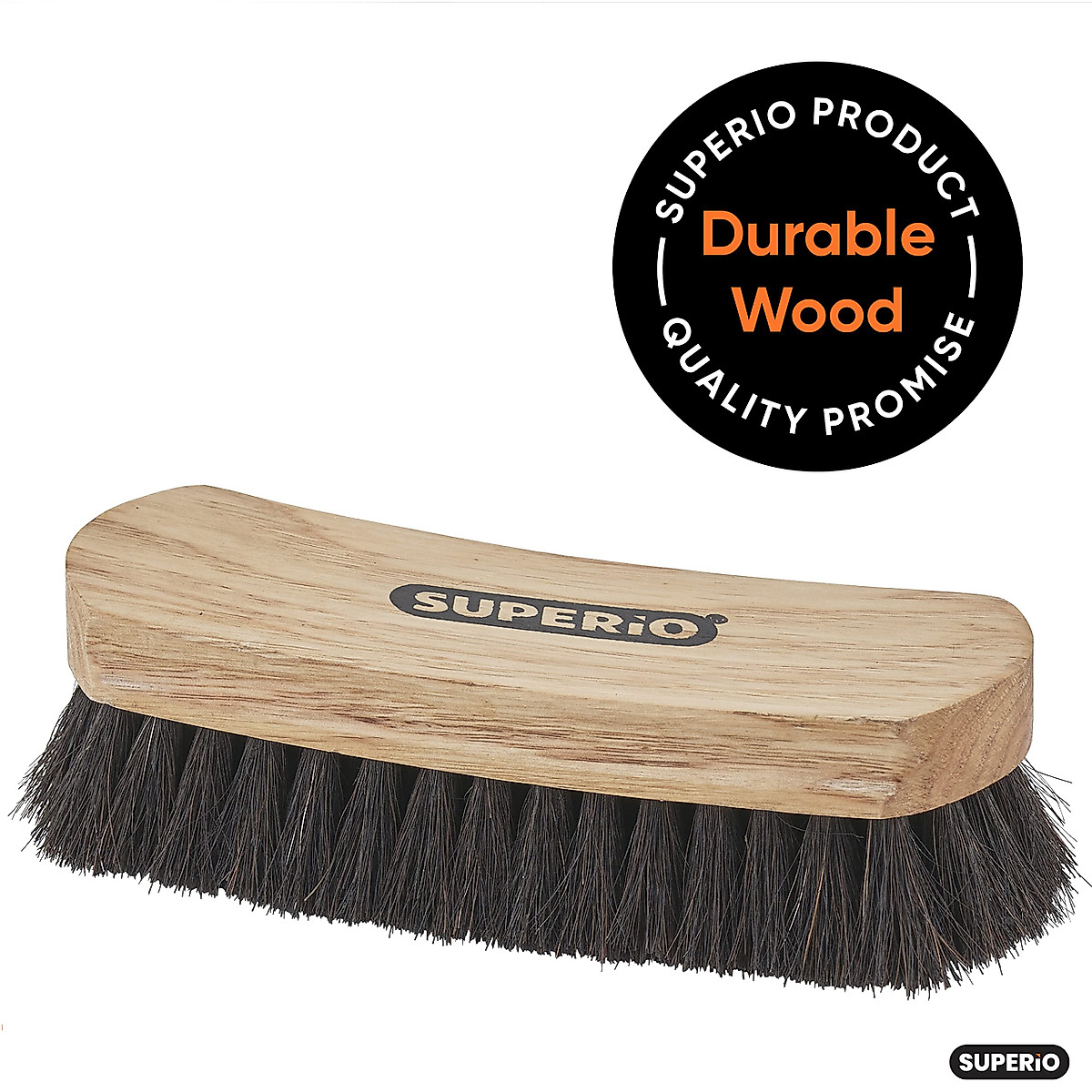 Superio Shoe Brush - Premium 7" Soft Bristles - Ideal for Cleaning and Polishing Shoes and Boots - Creates an Inimitable Shine on Leather - Sturdy and Durable
