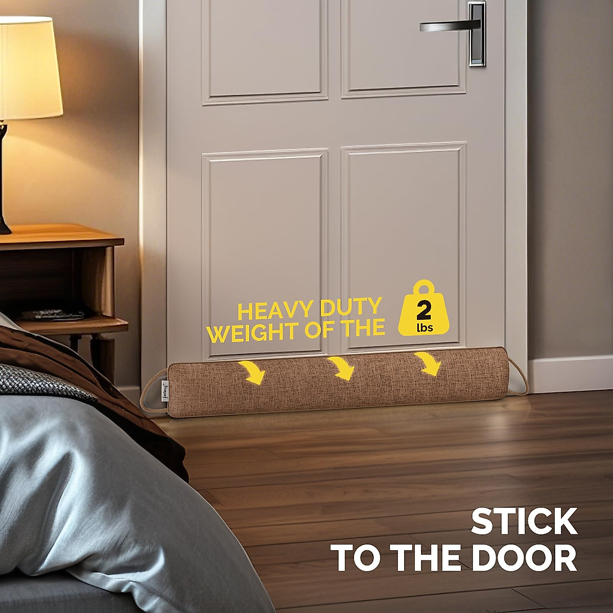 fowong Under Door Draft Stopper 36 Inch Noise Stopper Soundproofing Draft Guard for Bottom of Door, Brown