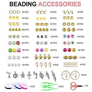 Redtwo 18000 Pcs Clay Beads Bracelet Making Kit, 3 Boxes 64 Colors Flat Polymer Heishi Beads Jewelry Making kit with Gift Pack, Friendship Bracelet Kits for Girls Ages 8-12