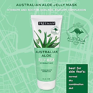 Freeman Exotic Blends Facial Mask 4 Piece Set, Peel-Off & Jelly Masks, Cleansing, Pore-Clearing & Hydrating Facial Masks, For All Skin Types, Includes Silicone Mask Brush, Vegan & Cruelty-Free