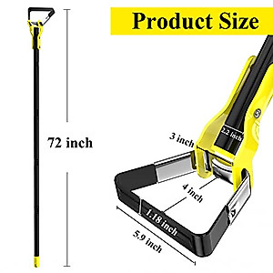 30-72 Inch Hula Hoe Garden Tool, DXWHYX Garden Hoes for Weeding Long Handle, Sharp Durable Stainless Steel Garden Weeding Tools with Cushioned Grip, Black