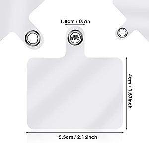 Cobee Universal Phone Tether Tab, Phone Lanyard Replacement Patches with Metal Ring Cell Phone Lanyard Tether Phone Case Lanyard Compatible with Cellphone Pads for Safety Drop Protection(8pcs, White)