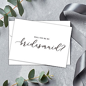 CGBRspacex Will You Be My Bridesmaid Cards (6 Packs), Bridesmaid Proposal Cards, 4 Bridesmaid Cards, 2 Maid of Honor Cards, Wedding Card with 6 Envelopes
