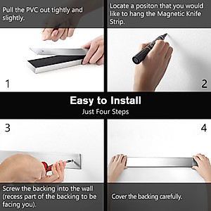 Paudin 17.7 Inch Stainless Steel Magnetic Knife Bar-Use as Knife Holder for Wall, Knife Rack, Knife Strip, Kitchen Utensil Holder and Tool Holder/Storage