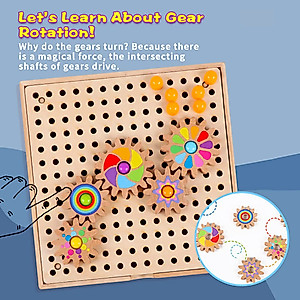 KUSARKO Wooden Peg Board Toys, 2 in 1 Color Matching Mosaic Pegboard, Button Art Toys for Toddlers, Early Learning Educational Toys for Boys & Girls (180 Pcs)