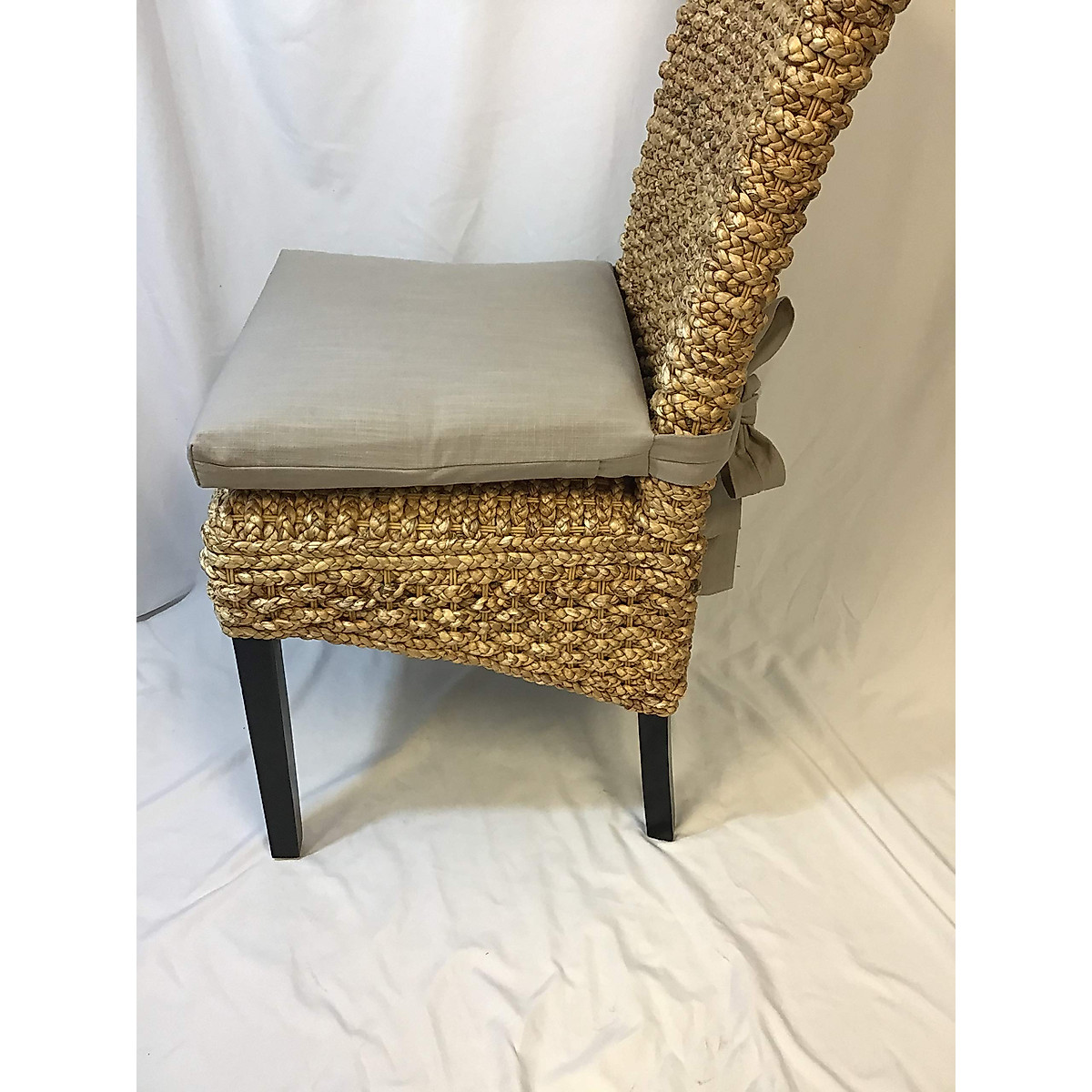 Chair Cushion Pad - Wicker Chair Cushion - seat cushion with 37" ties and removable foam insert Farmhouse Chair Cushions - Kubo Chair Replacement Cushion