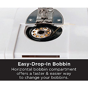 Sunbeam Mini Portable Sewing Machine AC Adapter Foot Pedal And Over 75 Piece Sewing Kit Included, Drop In Bobbin For Easy Set Up, Double Thread and Speed, Pre Threaded Ready To Use, Battery Operated As Well