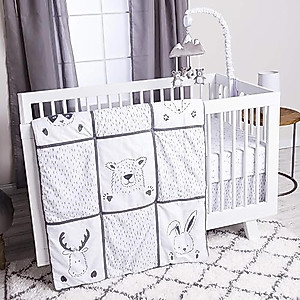 Trend Lab Peek-a-Boo Forest 3 Piece Crib Bedding Set, Gender-Neutral Color Palette, Includes Quilt, Fitted Crib Sheet and Skirt