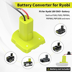 Kzreect 2 Pack Power Wheels Battery Adapter for Ryobi 18V ONE+ Batteries, Battery Converter with 12AWG Wire, Fuses Holder, 30A Fuses, Wire Terminals Kit for DIY Kids Toys Cars Camping