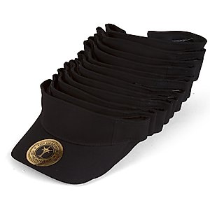 TOP HEADWEAR Blank Adult Adjustable 12 Pack Lot Dozen Bulk Visor, Black