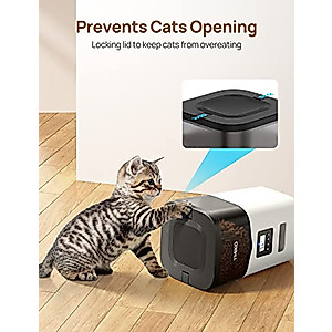 Ymiko Automatic Cat Feeder, Cat Food Dispenser with Voice Recorder, Timed Small Pet Feeder with Programmable Timer, 1-4 Meals Per Day, 3L/12.7 Cups Capacity