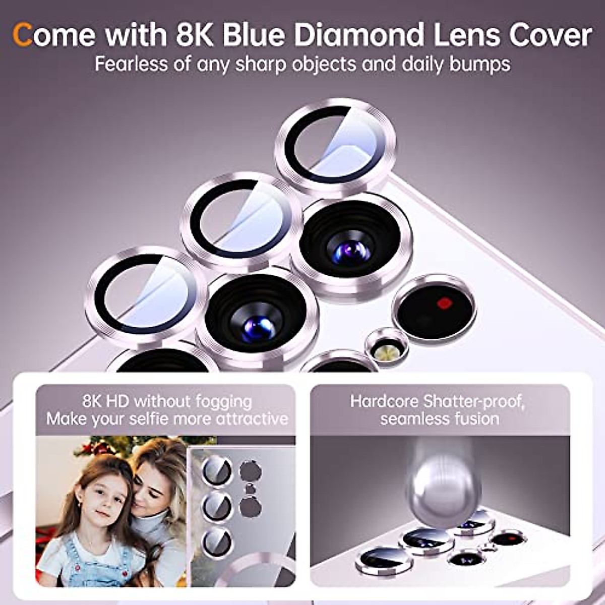 JUESHITUO for Samsung Galaxy S23 Ultra Case, [Full Camera Cover Protection] [Compatible with MagSafe] Magnetic Metallic Glossy Clear Luxury Soft Case for Galaxy S23 Ultra 5G 6.8 inch -Lavender Purple