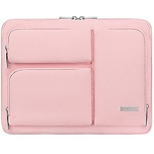 Lacdo Laptop Sleeve for Women, Laptop Sleeve Case for 13 inch New MacBook Air M2 A2681 M1 A2337 A2179 A1932, 13" New MacBook Pro M2 M1 A2338 A2251 A2289 A2159, 12.9" New iPad Pro Computer Bag, Peach