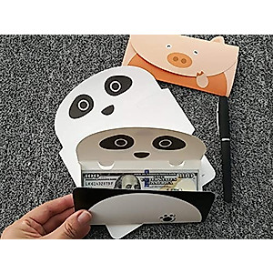 JINSRAY Cute Lovely Animal Cartoon Letter Writing Stationery Paper, Greeting Card, Thank You Card, 12pcs with Envelopes and Animal Stickers，Size 6.3" X 8.3" Paper, – Panda Bear Fox Leopard Pig Rabbit