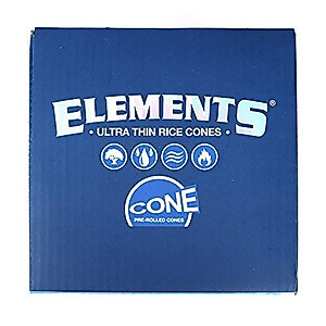 Elements Ultra Thin Rolling Paper Cones 1 1/4 | 100 Pack | Pre Rolled with Tips and Packing Tubes Included