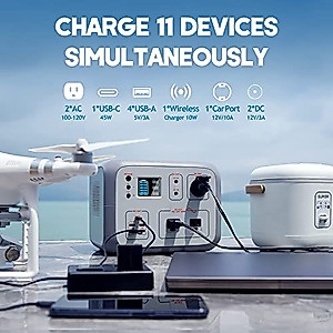 BLUETTI Portable Power Station AC50S 500Wh Solar Generator Lithium Battery Backup with 2x110V/300W AC Outlets Power Generator for Outdoor Camping RV Home Use Emergency