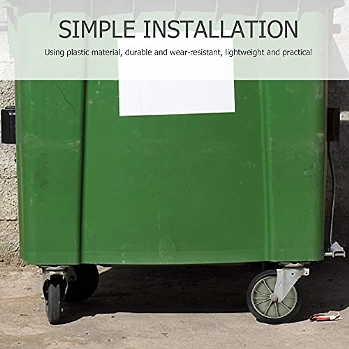 Happyyami Garbage Container Wheels 2Pcs Trash Can Garbage Can Rubber Replacement Wheel Can Pulley Outdoor Trash Can Wheels Tools Accessories Waste Container Wheels