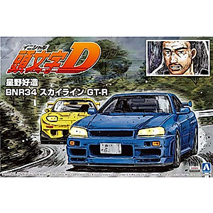 Aoshima 1/24 Scale Initial D Kozo Hoshino Bnr34 Skyline GT-R- Plastic Car Model Building Kit # 57339