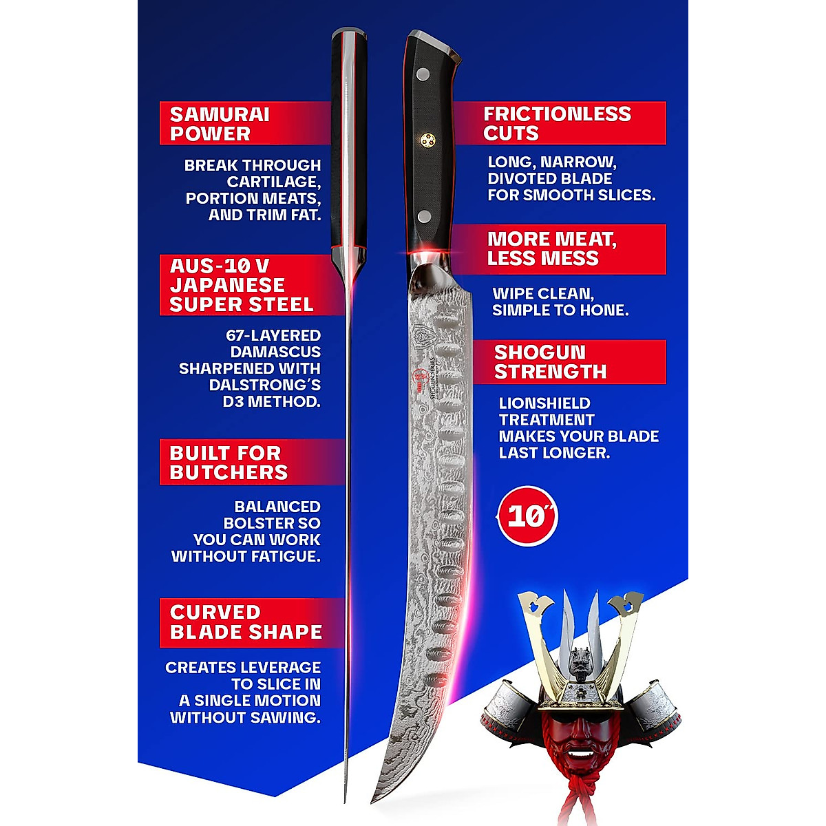 Dalstrong Shogun Series Butcher Knife 10" Bundled with Chef Knife 8" - ELITE
