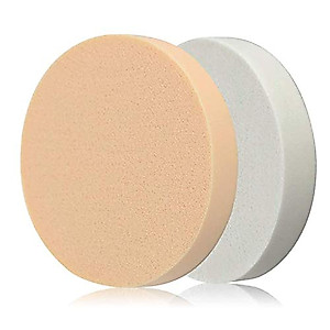 LASSUM 6 Pcs Round Makeup Sponge Facial Powder Puff,Beauty Makeup Foundation Powder Puff -Uses for Dry and Wet 3.54" Diameter
