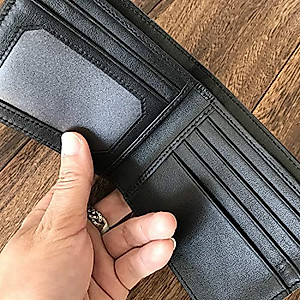 CHERRY CHICK Men's Luxury Crocodile Wallet Genuine Skin for Husband, Brother, Son, Father's Present (Black-Belly-Horizontal)