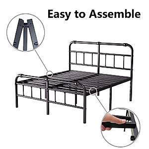 Bedella California King Bed Frames with Headbaord and Footboard, 18 Inches High, Heavy Duty 3500lbs Steel Slats Support, Easy to Assemble, Noise Free, No Box Sprig Needed