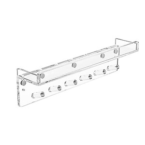 YUEHUA Magnetic Key Holder for Refrigerator, Acrylic Wall Mounted Key Rack with Mail Organizer for Home, Adhesive Key & Mail Holder Hanger - 6 Hooks (Clear)